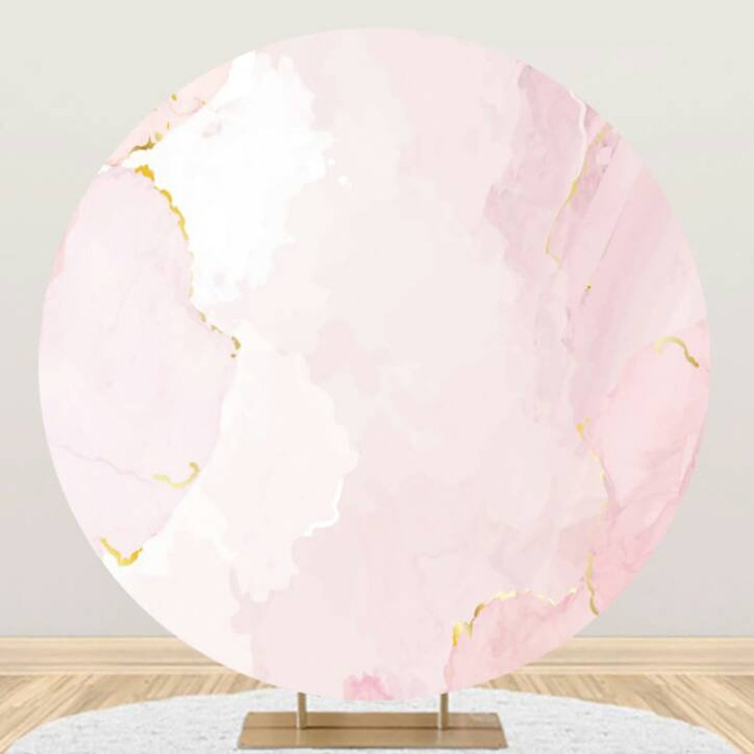 Pink Round Marble Backdrop Cover Circle Photography Backdrop Baby ...