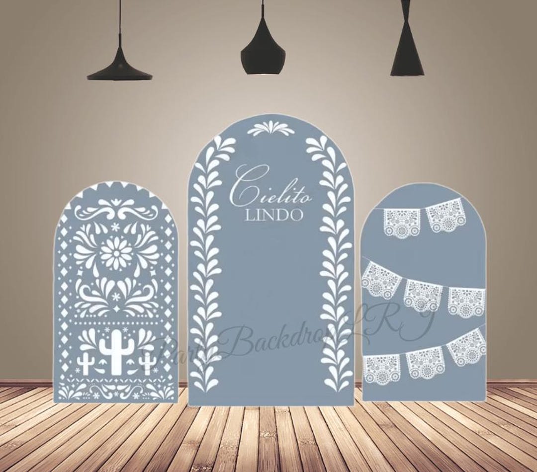 Dusty Blue Cielito Lindo Arch Backdrop Cover: Mexican Fiesta Decor - Etsy