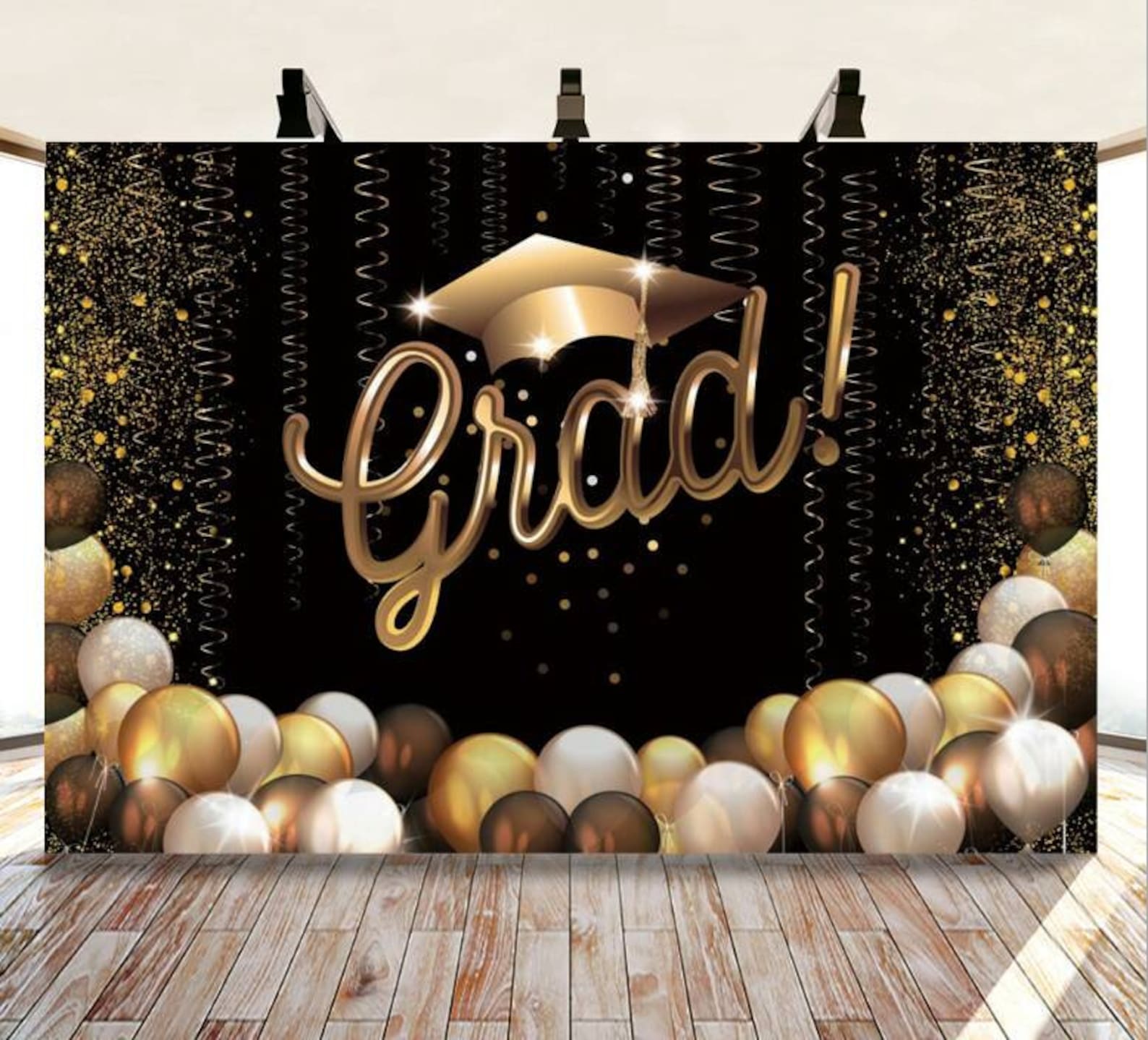 Congrats Grad Photography Backdrop Graduation Party Backdrop - Etsy