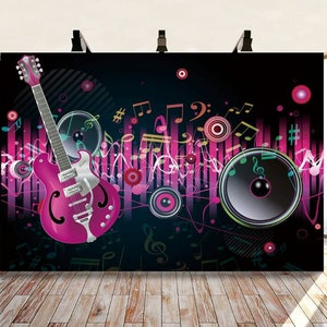 Music Party Photography Backdrop Baby Birthday Backdrop Photo ...