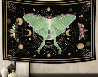 Moth Moon Tapestry - Etsy