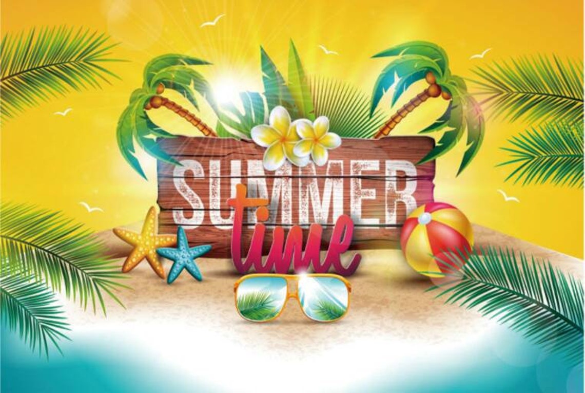 Summer Theme Party Backdrop Plant Beach Photography Backdrop | Etsy