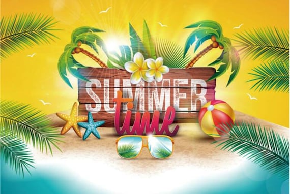 Summer Theme Party Backdrop Plant Beach Photography Backdrop | Etsy