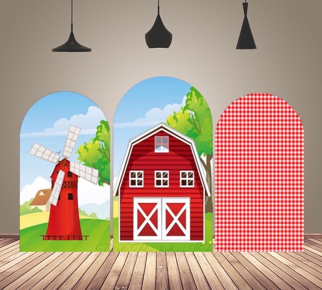 Farm Barn Arch Backdrop Cover: Kids Birthday Party Decor - Etsy