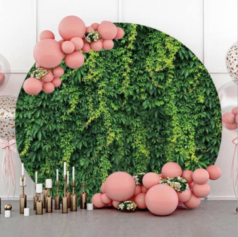 Wedding Green Grass Round Backdrop Cover Birthday Party - Etsy