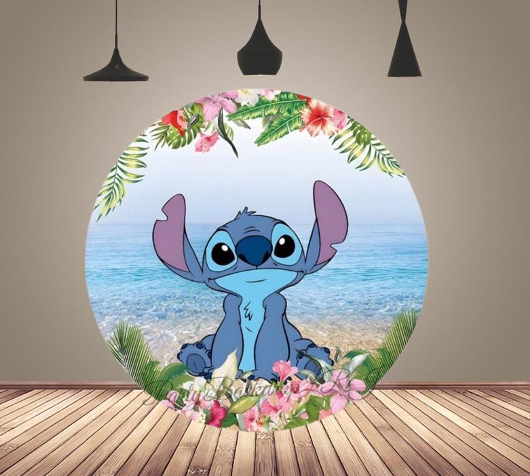 Cartoon Stitch Round Backdrop Cover: Kids Birthday Party Photo Booth - Etsy