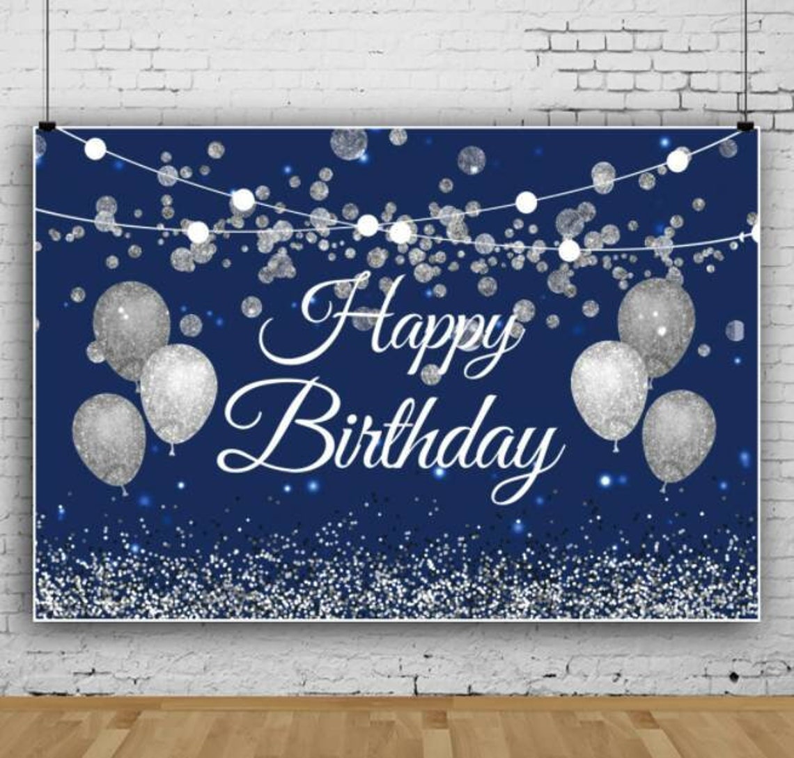 Blue Birthday Backdrop Picture Photo Photography Background | Etsy