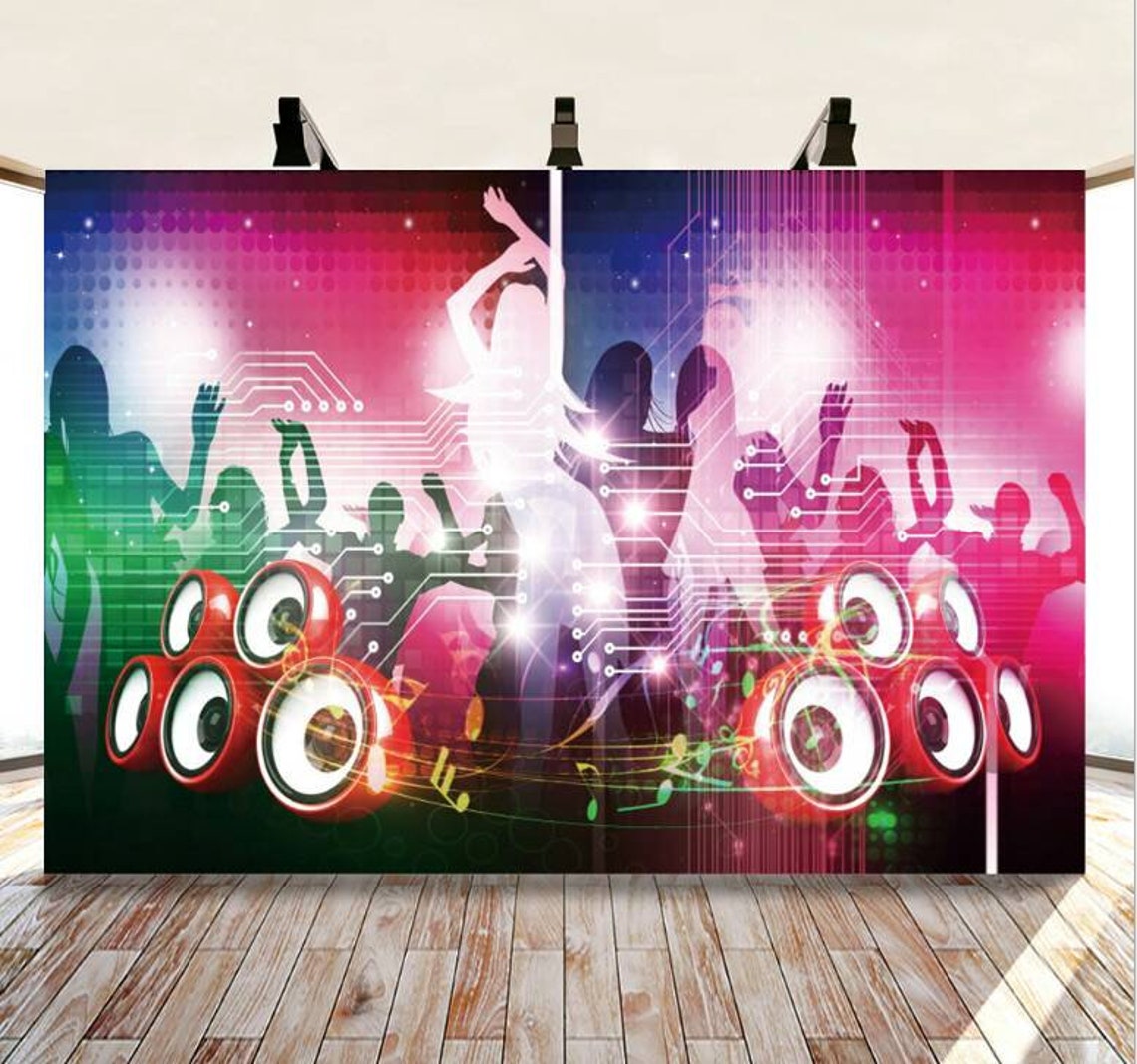 Music Party Photography Backdrop Birthday Backdrop Band Photo - Etsy
