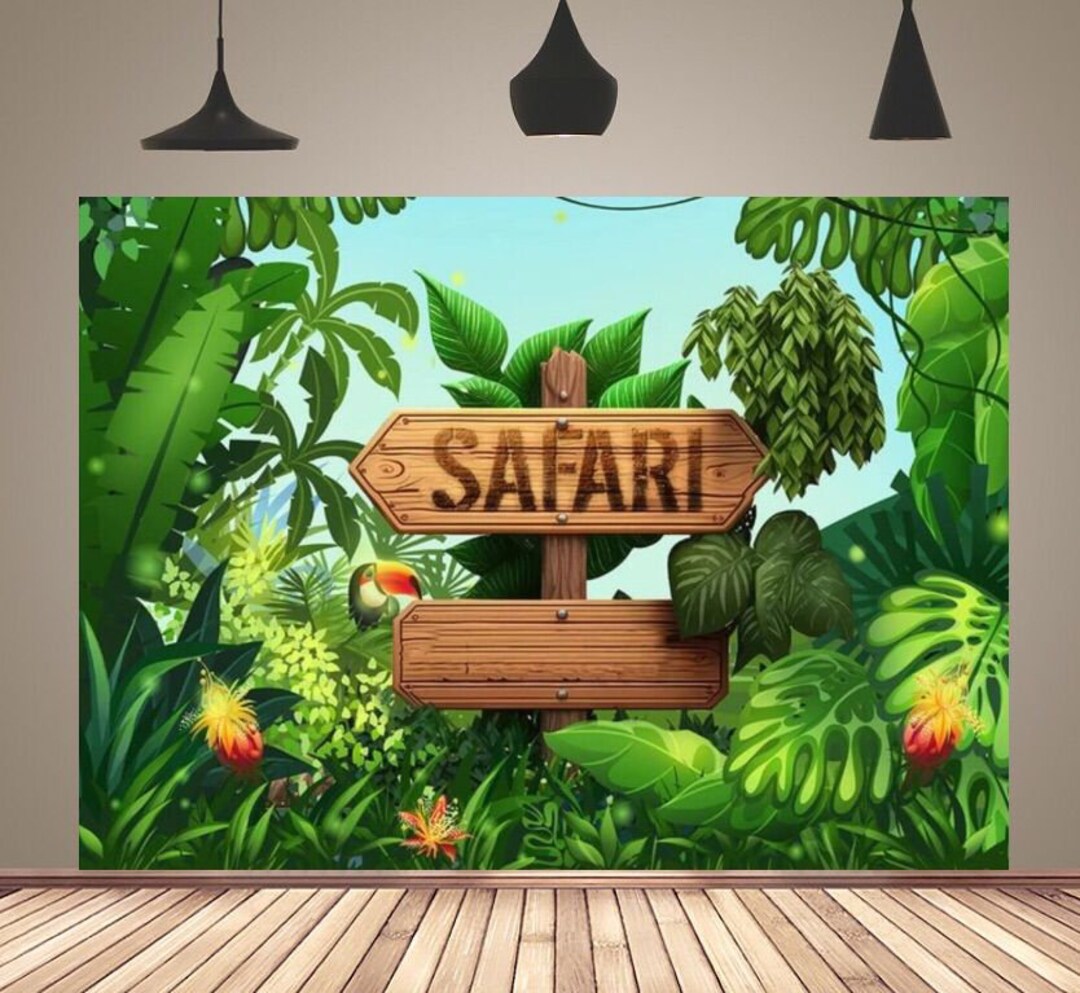 Jungle Safari Theme Photography Backdrop Forest Wild One Backdrop ...
