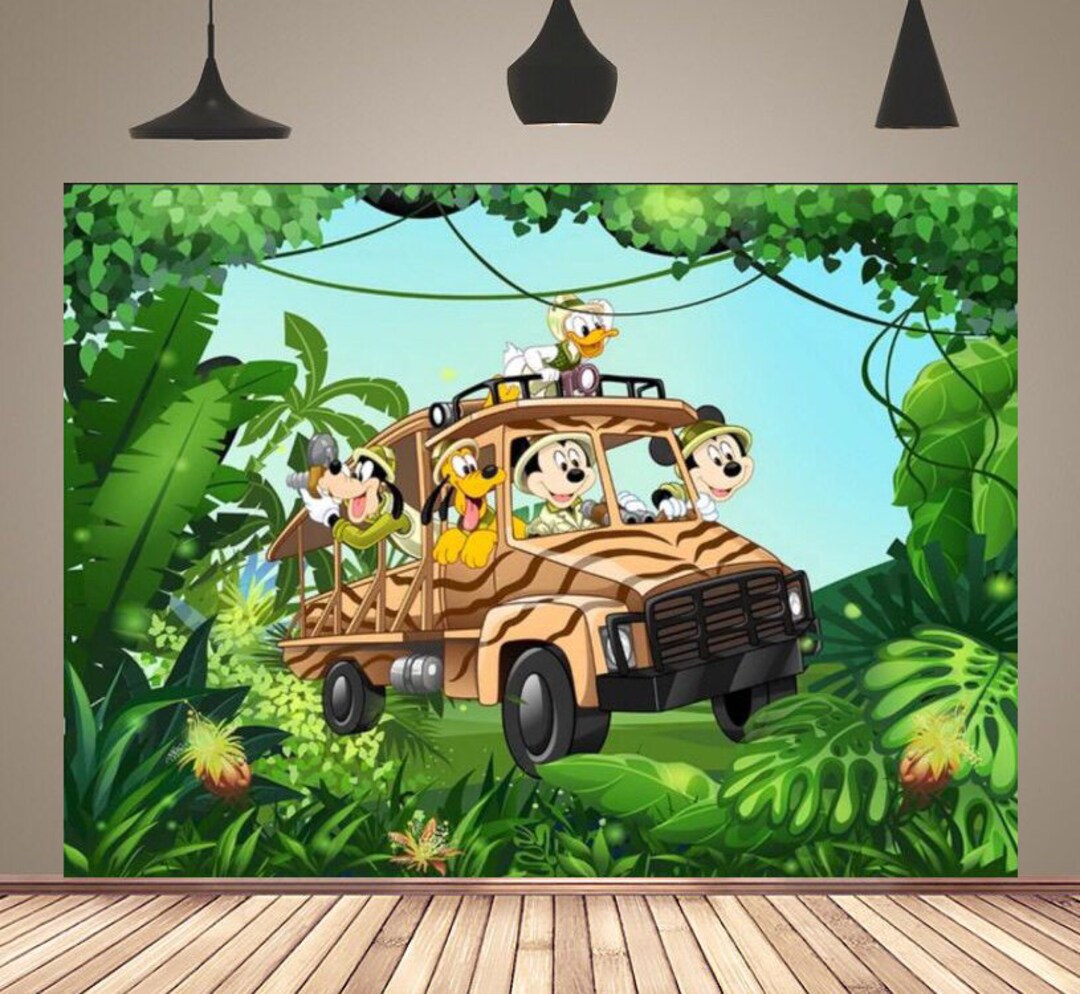 Disney Jungle Safari Mickey Theme Photography Backdrop Wild One ...