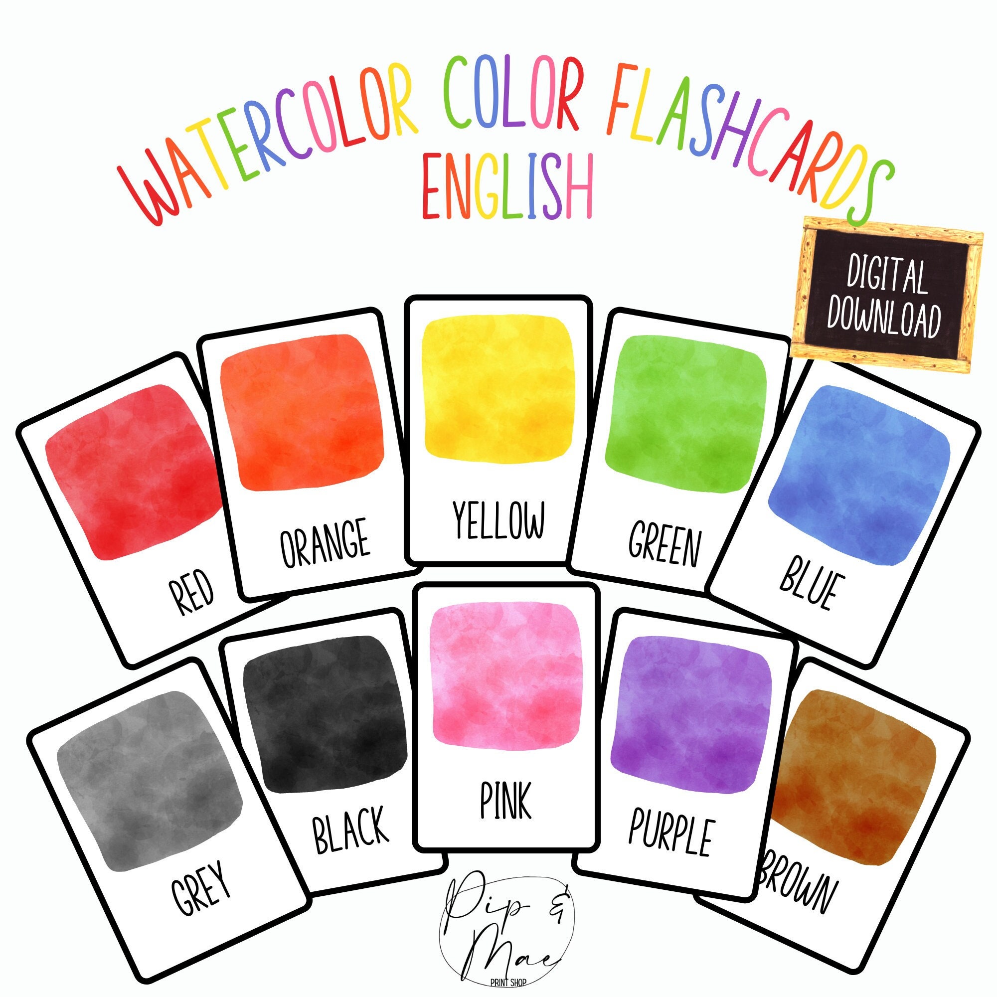 Learning & School Toys & Games 19 Colors Flash Cards Printable ...