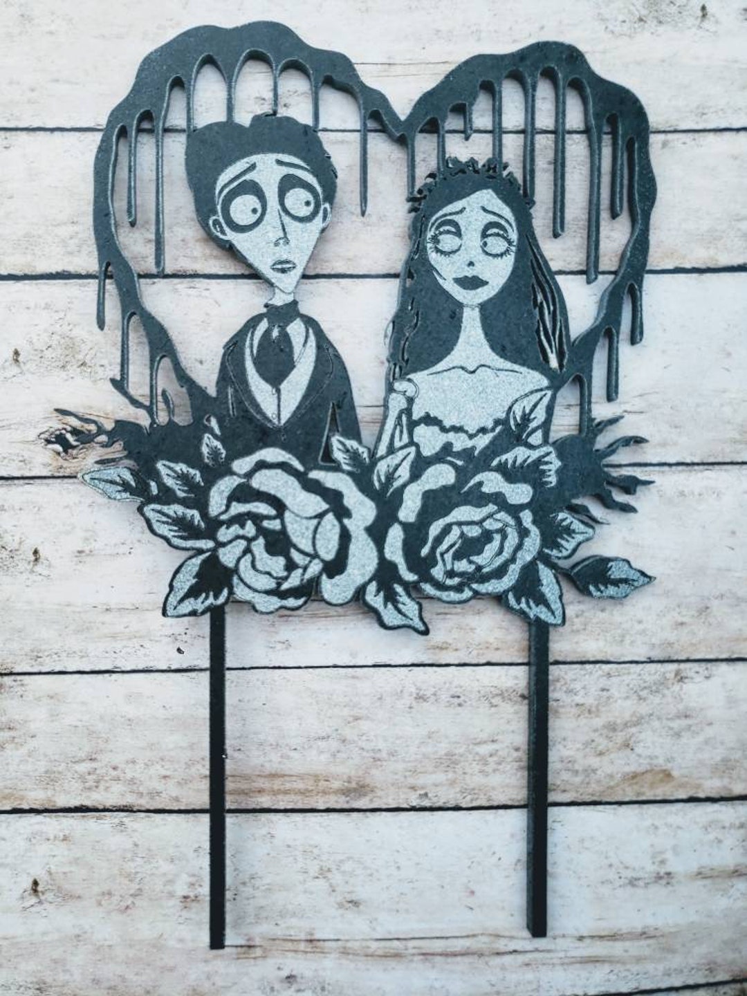 Halloween Wedding Cake Topper, Corpse Bride Cake Topper, Dark Wedding ...