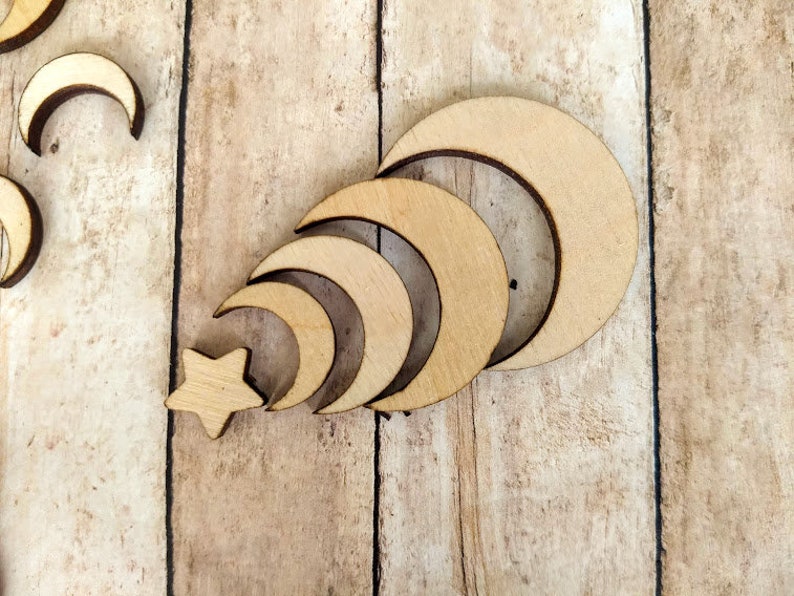 10 Pcs Laser Cut Crescent Moons. Wooden Moons Shape for - Etsy