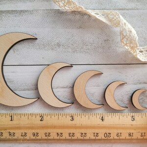 10 Pcs - Laser Cut Crescent Moons. Wooden Moons Shape for Craft Making ...