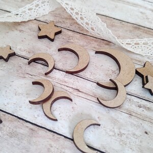 10 Pcs - Laser Cut Crescent Moons. Wooden Moons Shape for Craft Making ...