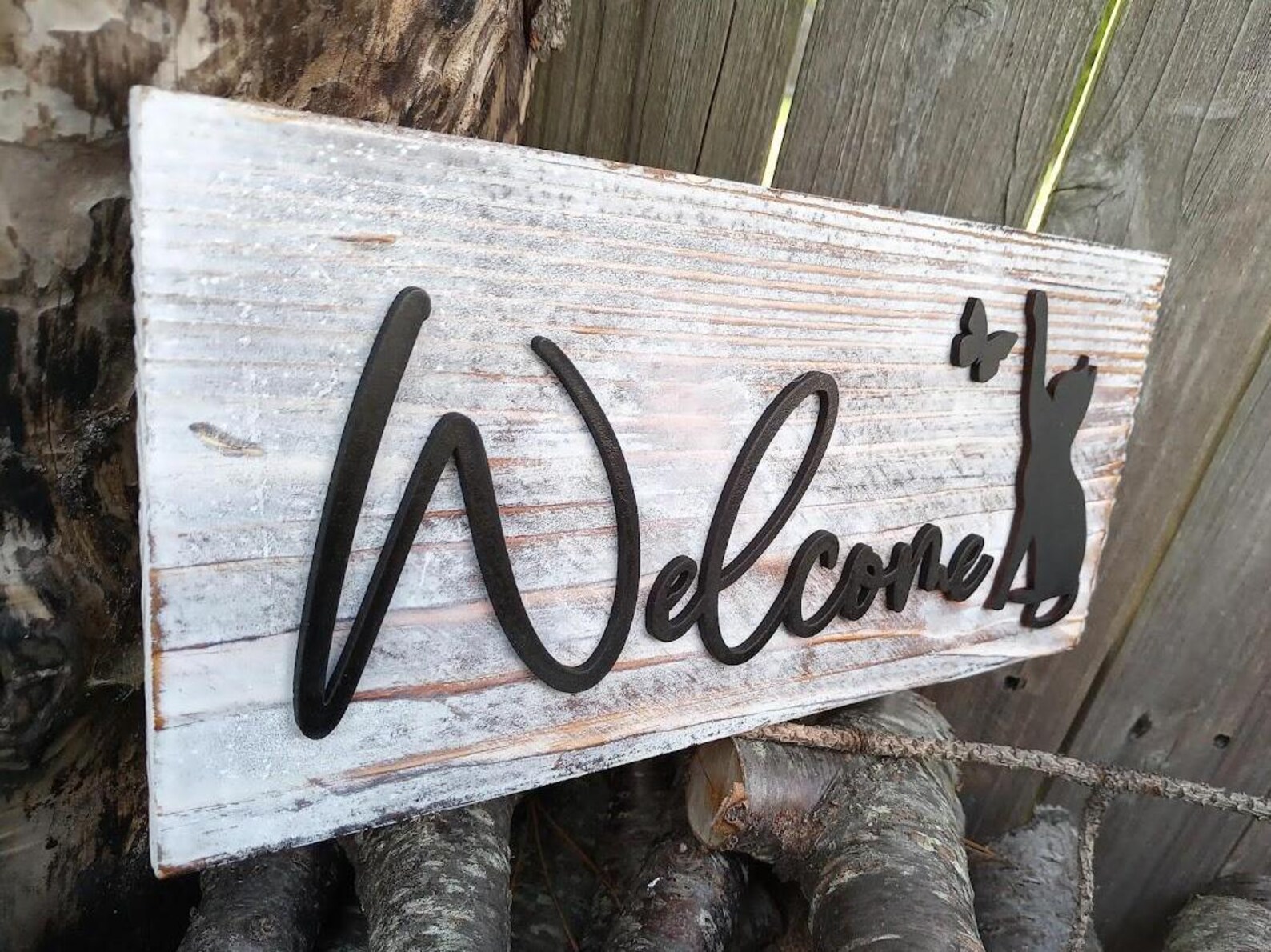 Personalized Cat Welcome Sign. 3D Wooden Wall Decor - Etsy