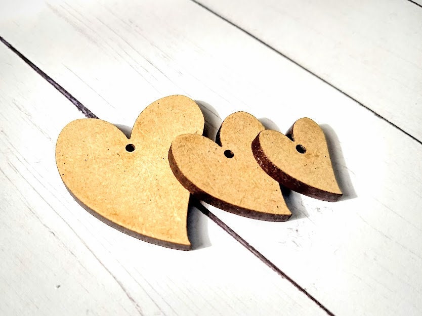 10 Pcs Wooden Hearts Tiny With Hole. Small Hearts Set for - Etsy