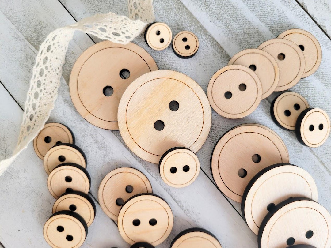 10 Pcs - Decorative Buttons for Crafts. Wooden Craft Buttons. DIY ...