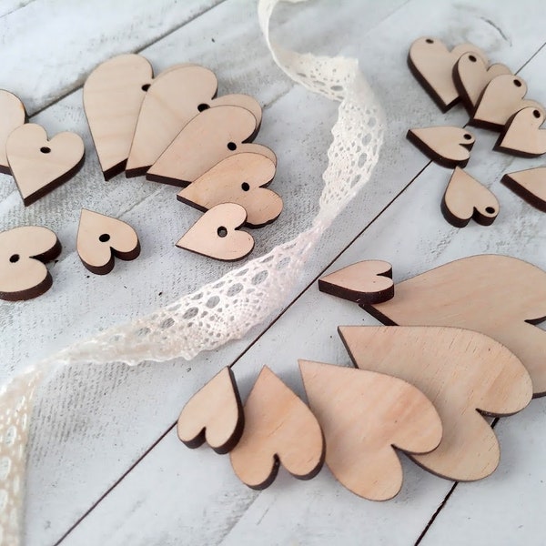 Small Wooden Hearts - Etsy
