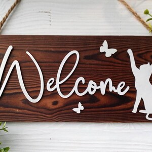Personalized Cat Welcome Sign. 3D Wooden Wall Decor - Etsy