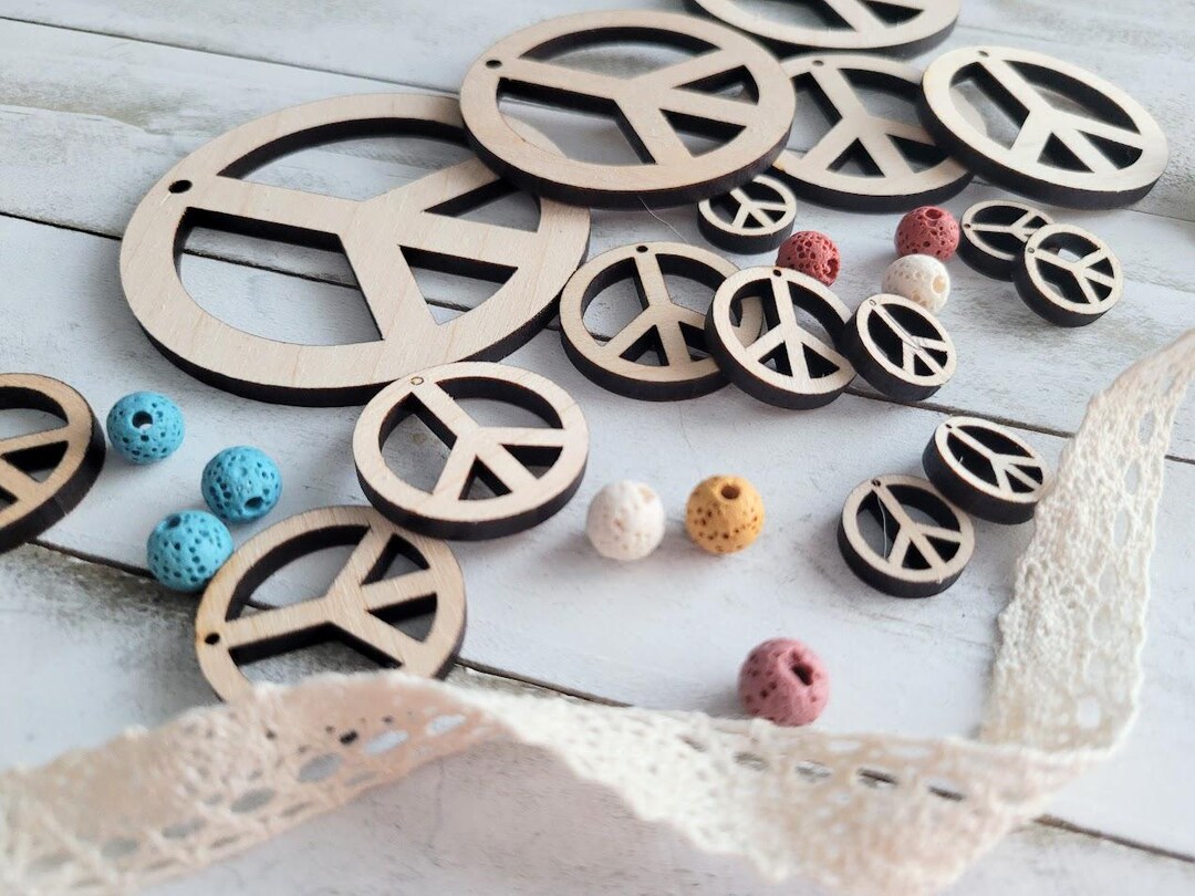 10 Laser Cut Wooden Peace Signs: DIY Craft Blanks - Etsy