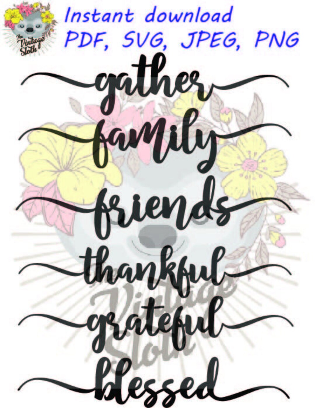 Thanksgiving Word Bundle: Family, Friends, Gather, Thankful, Grateful ...