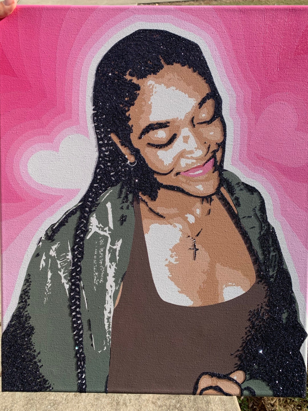 Custom Girl Glitter Portrait - Etsy