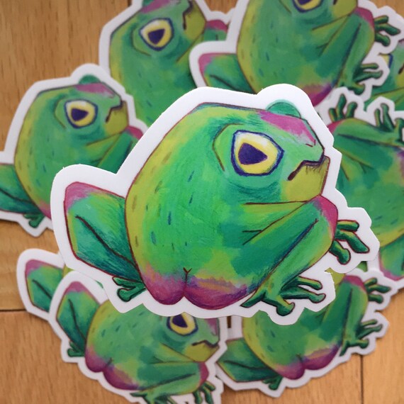 Cute Frog Butt Sticker Cottagecore Weatherproof Etsy