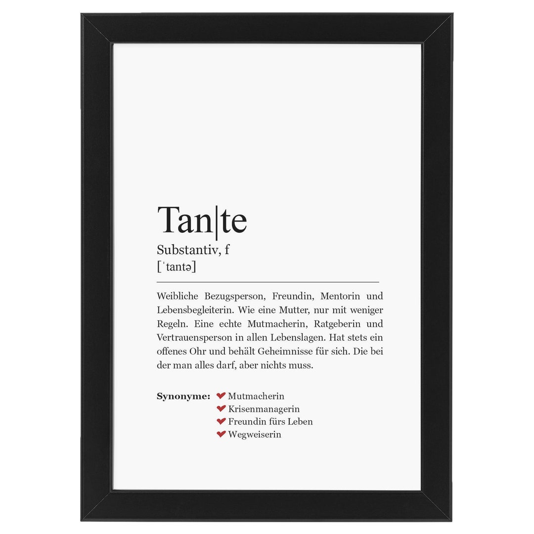 Auntie Art Print in a Black Framed Picture Poster Decoration DIN A4 ...