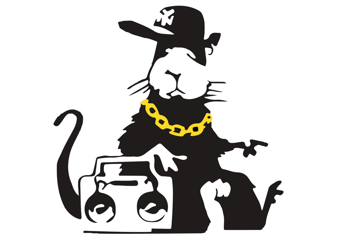 Banksy Ghetto Gangsta Rat Sticker Bumper Sticker Urban Street Art ...