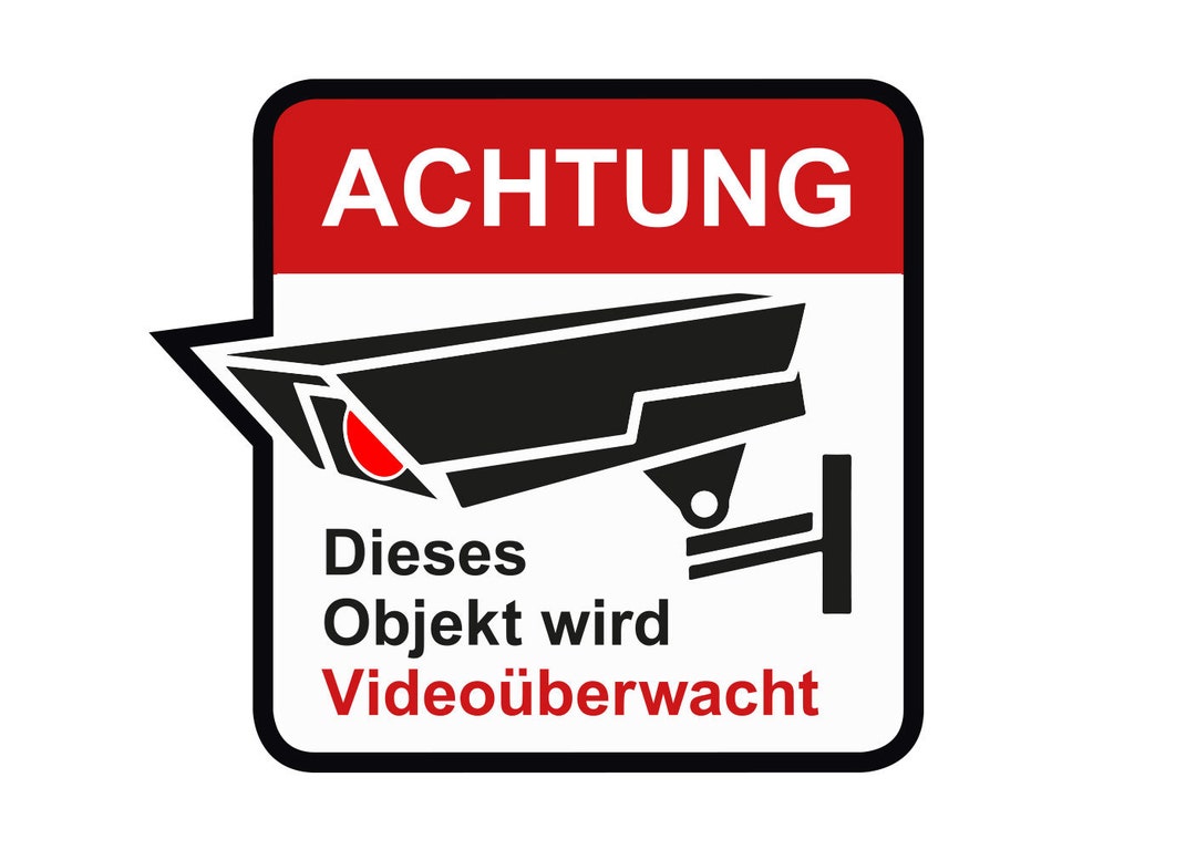 Attention Video Surveillance Object Notice Sticker Sticker Set Notice ...