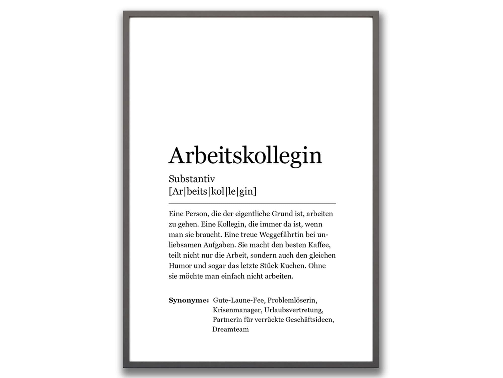 Arbeitskollegin Bild Poster Wandbild Geschenkidee Deko Din A4 - Etsy