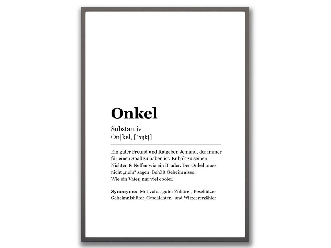 Uncle Picture Download Poster PDF File Mural Family Gift Idea ...