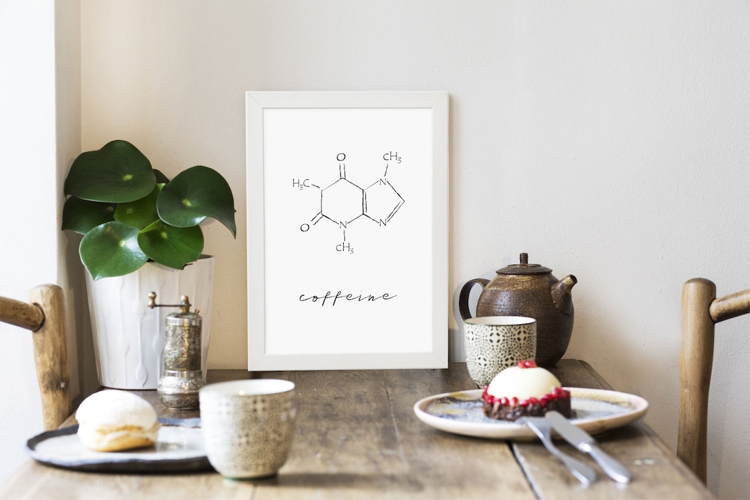 Art Print Image Caffeine Coffee Caffeine Molecule Poster in Frame ...