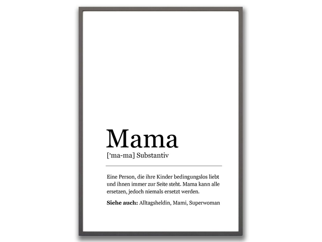 Mama Bild Download PDF Poster Datei Wandbild Familie Geschenkidee Deko ...