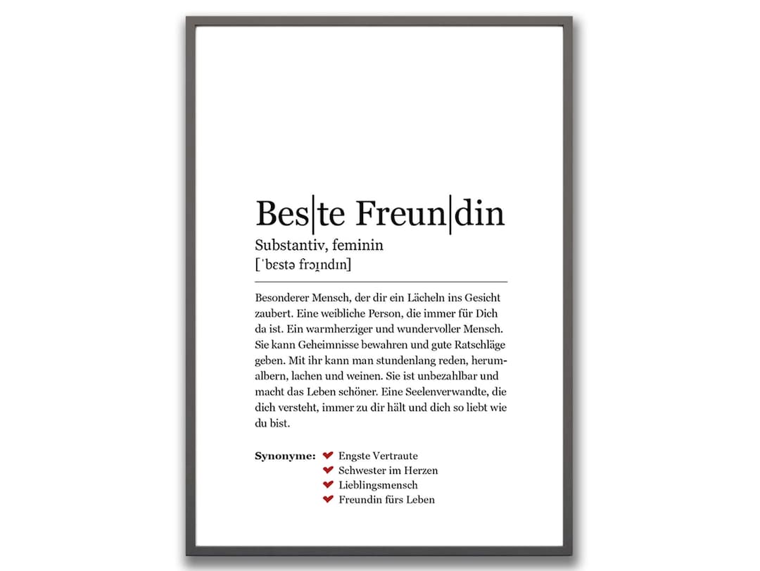 Best Friend Picture Art Print Mural Friendship Gift Idea Decoration Din ...