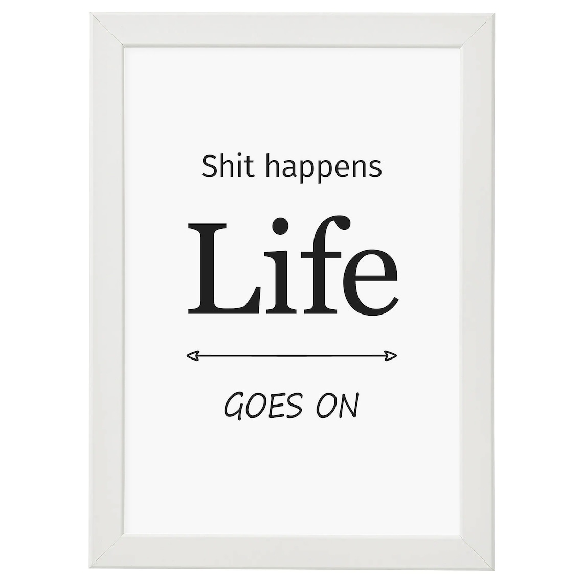 Art Print in Frame Shit Happens Life Goes on Fine Art Deco - Etsy