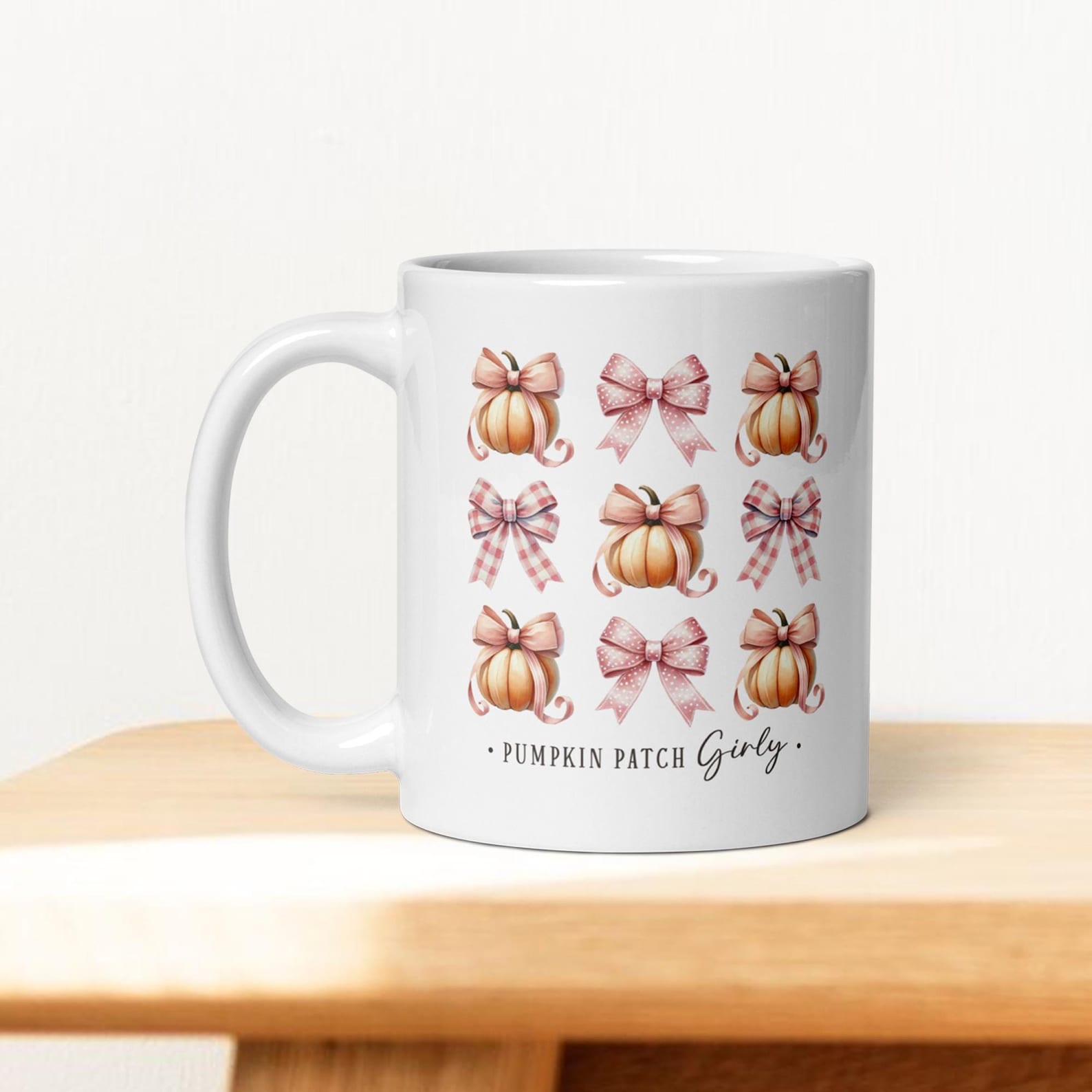 Personalized Girly Fall Mug 11oz With Bamboo Lid and Spoon- Autumn ...