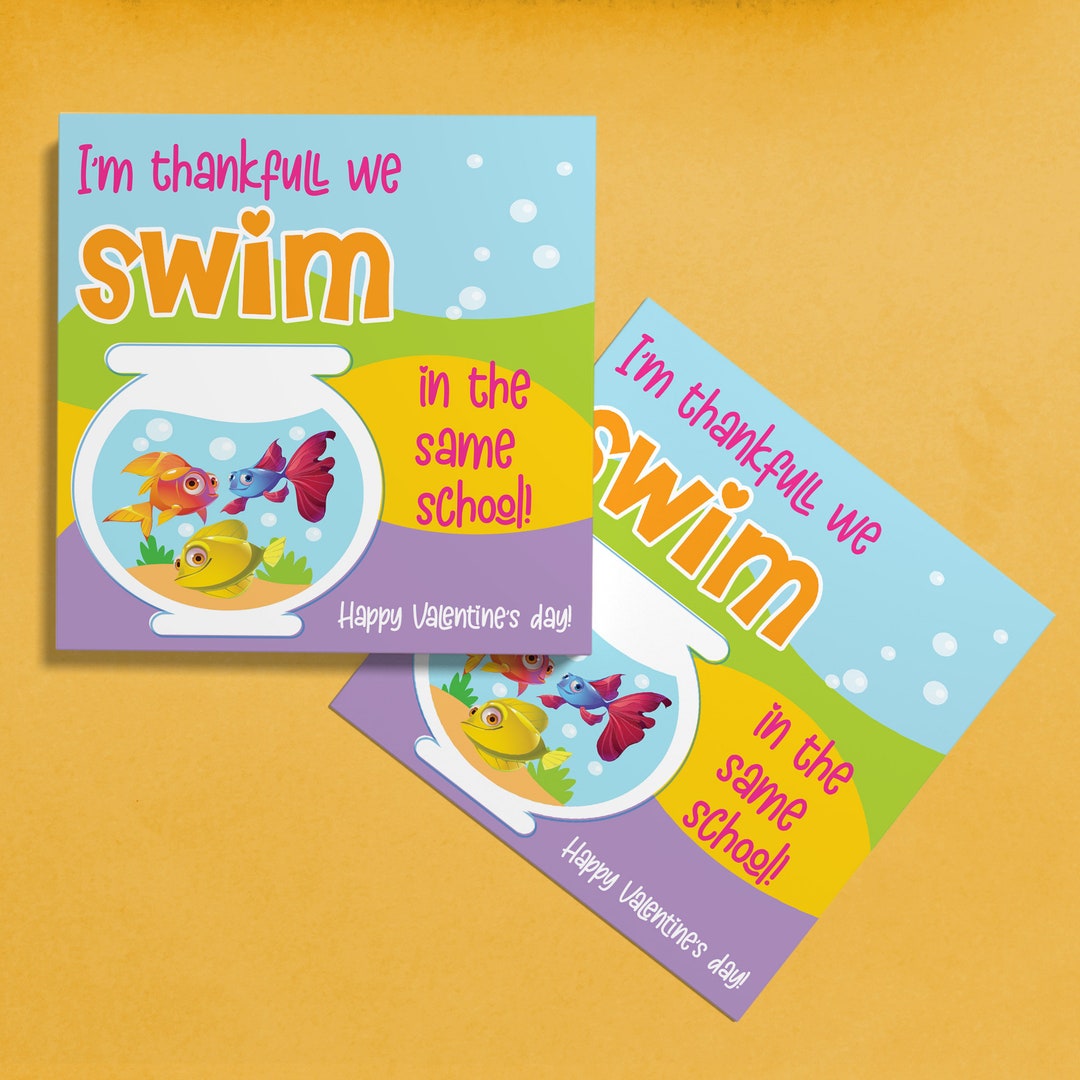 Valentine for Kids Printable Tag, Goldfish Crackers, I'm so Glad We ...