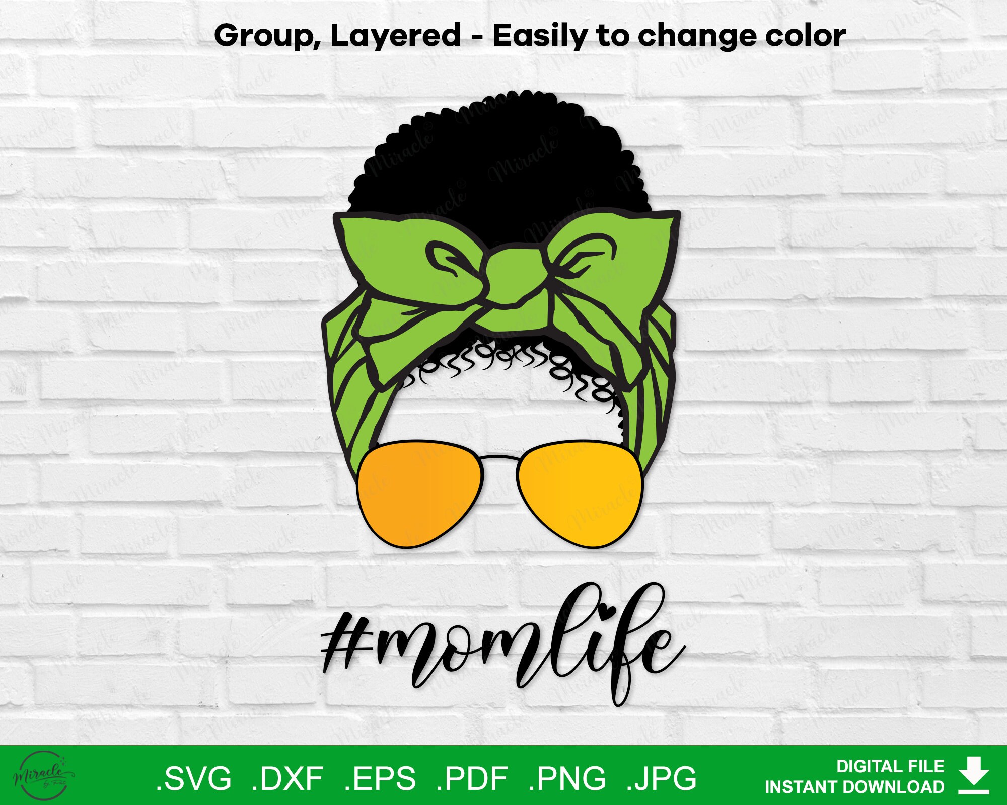 Afro Mom Life svg / Messy Bun Mom svg / Afro Puff pelo svg / Mamá vida ...