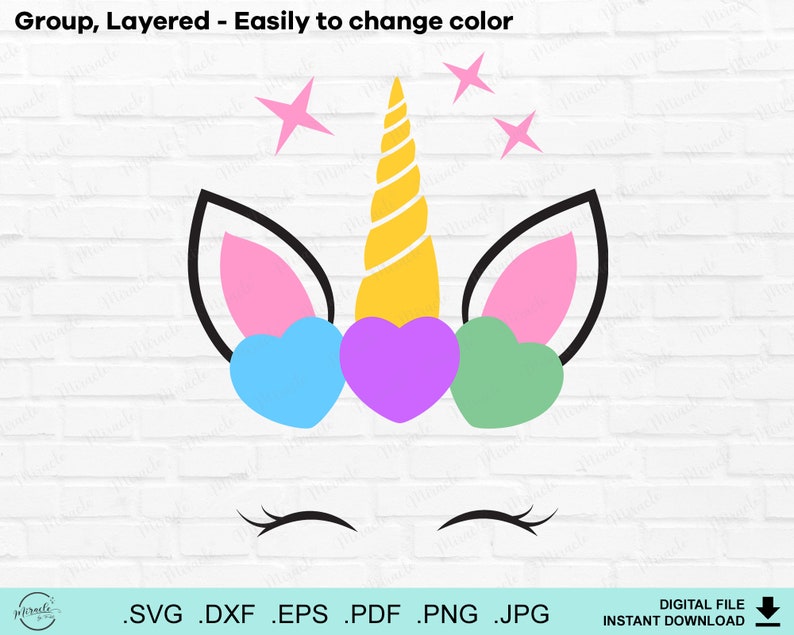 Unicorn SVG Unicorn Clipart Kids Valentine's Day - Etsy