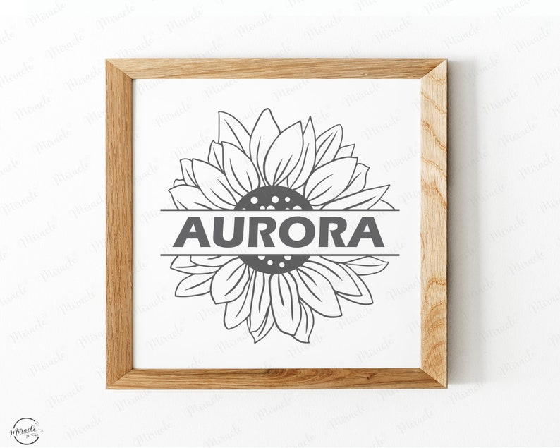 Sunflower SVG | Sunflower Name Frame | Split Sunflower Cut File ...