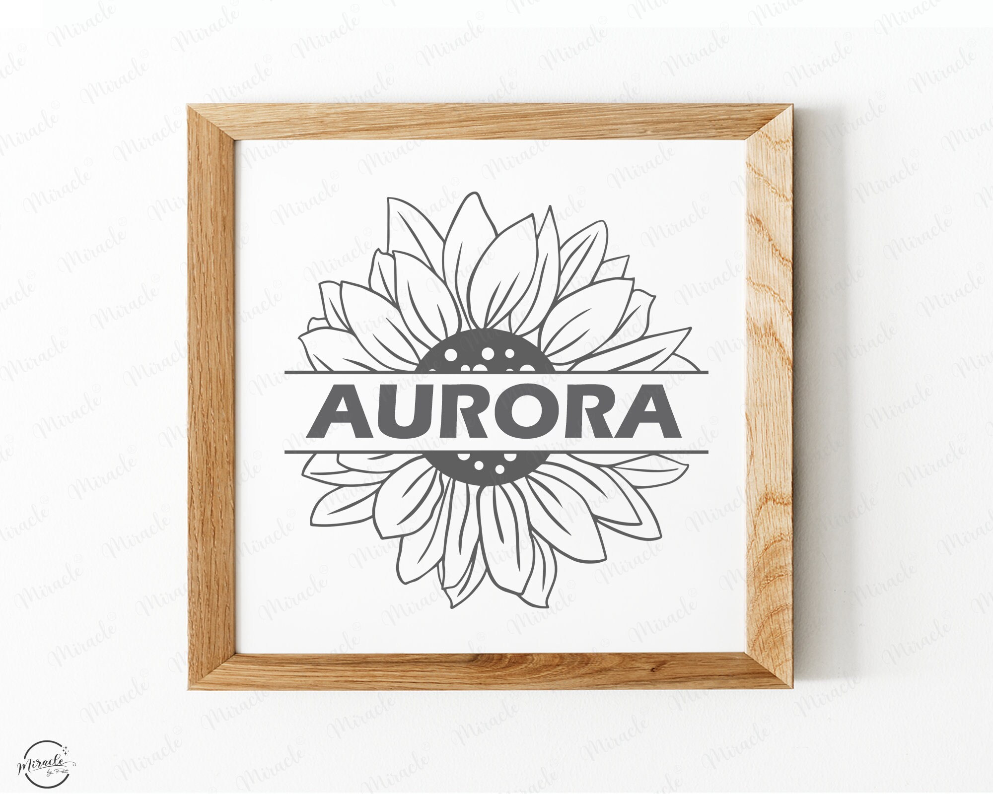 Sunflower SVG | Sunflower Name Frame | Split Sunflower Cut File ...
