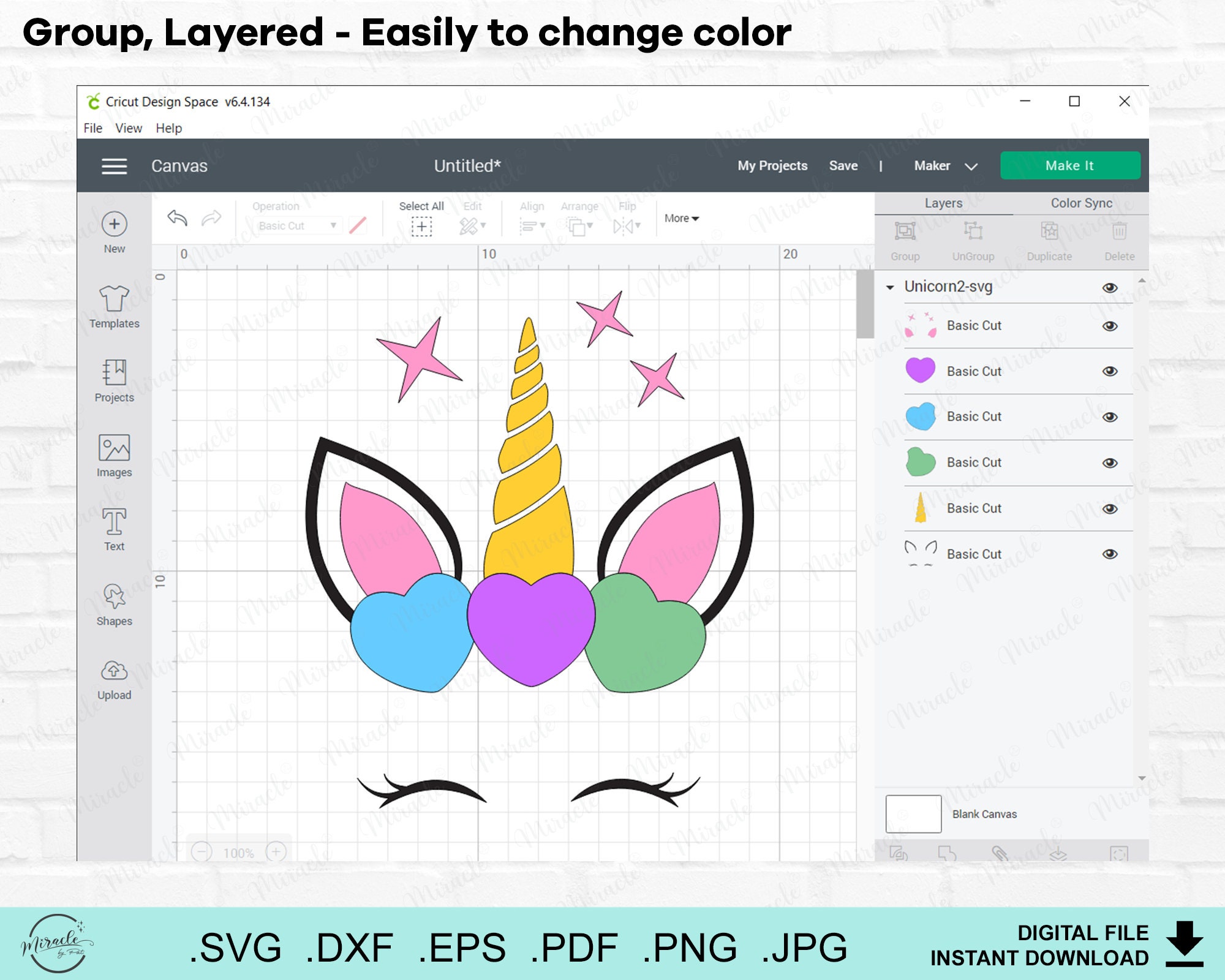 Unicorn SVG Unicorn Clipart Kids Valentine's Day | Etsy