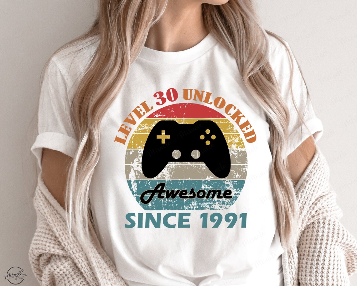 Level 30 Unlocked 30th Birthday Sublimation Gamer Birthday - Etsy