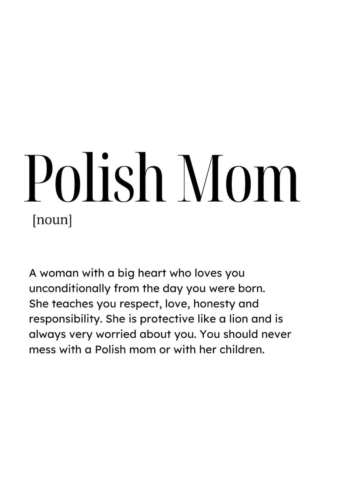 Polish Mom Definition Polish Mom Quote Polish Mama Polish Etsy Australia