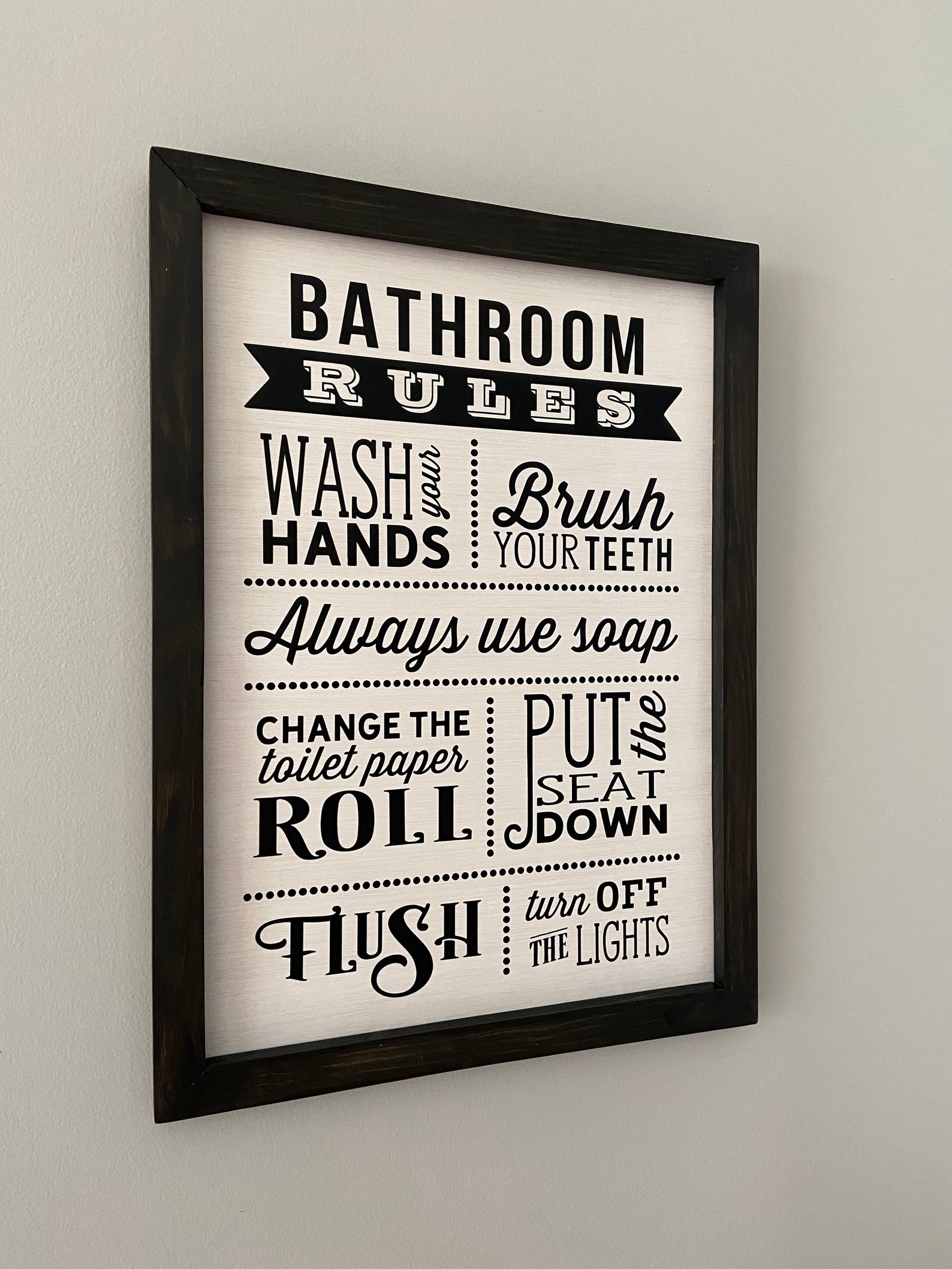 Bathroom Rules Farmhouse Sign Home Decor Bathroom Sign | Etsy