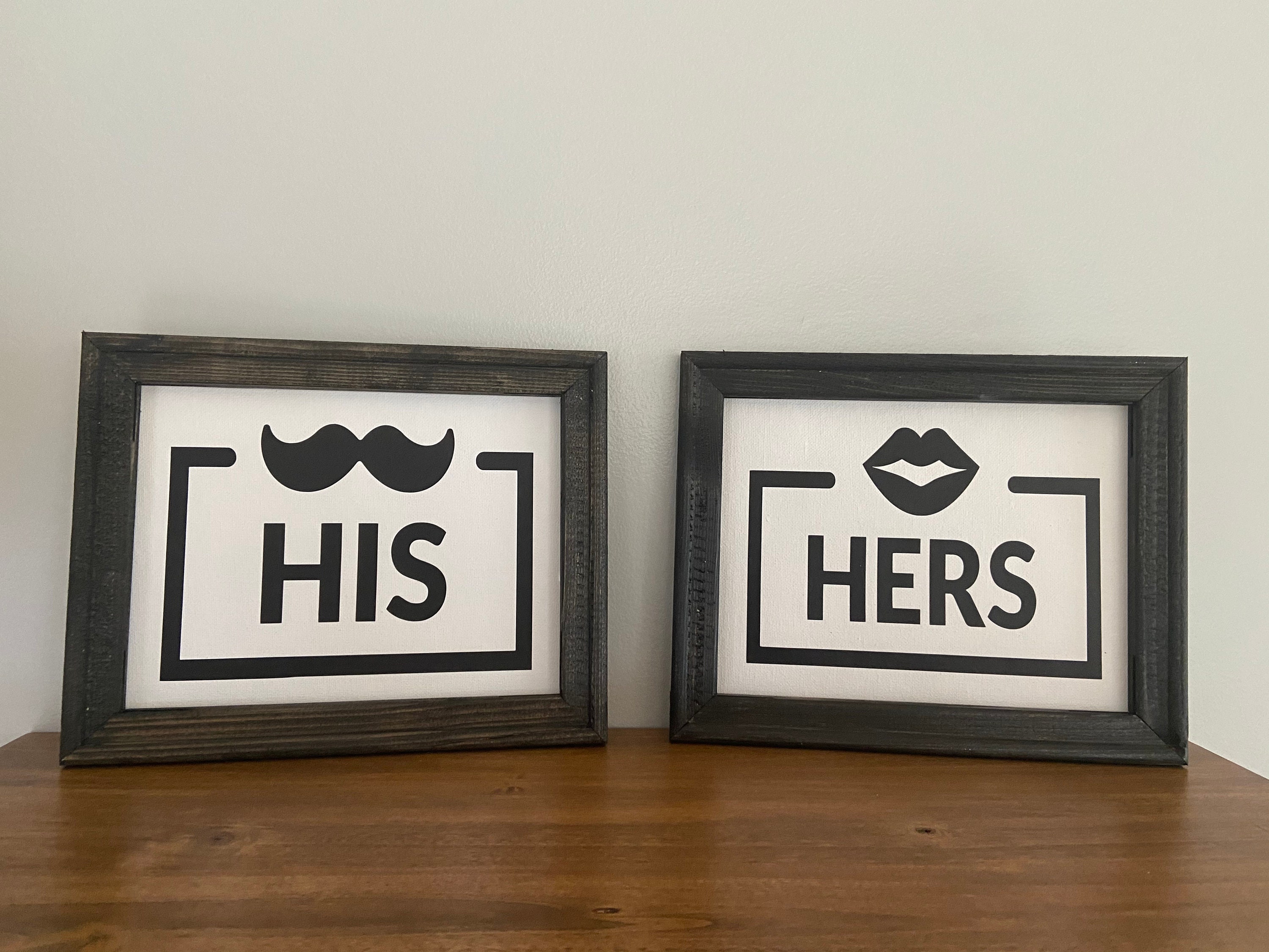 Rustic Bathroom His and Hers Farmhouse Sign Home Decor 8 X 10 - Etsy