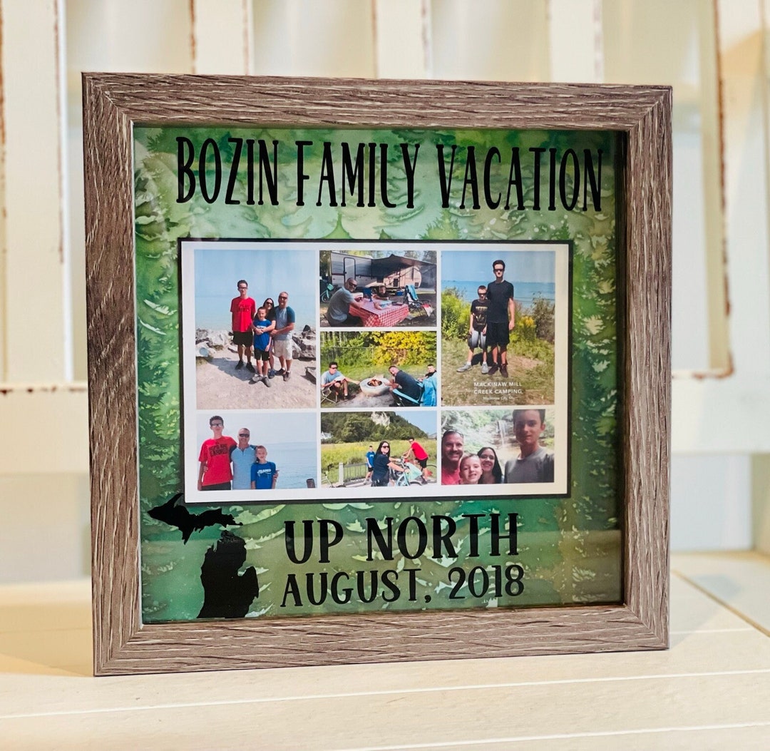 Vacation Shadowbox, Vacation Memories, Travel Photo Frame, Personalized ...