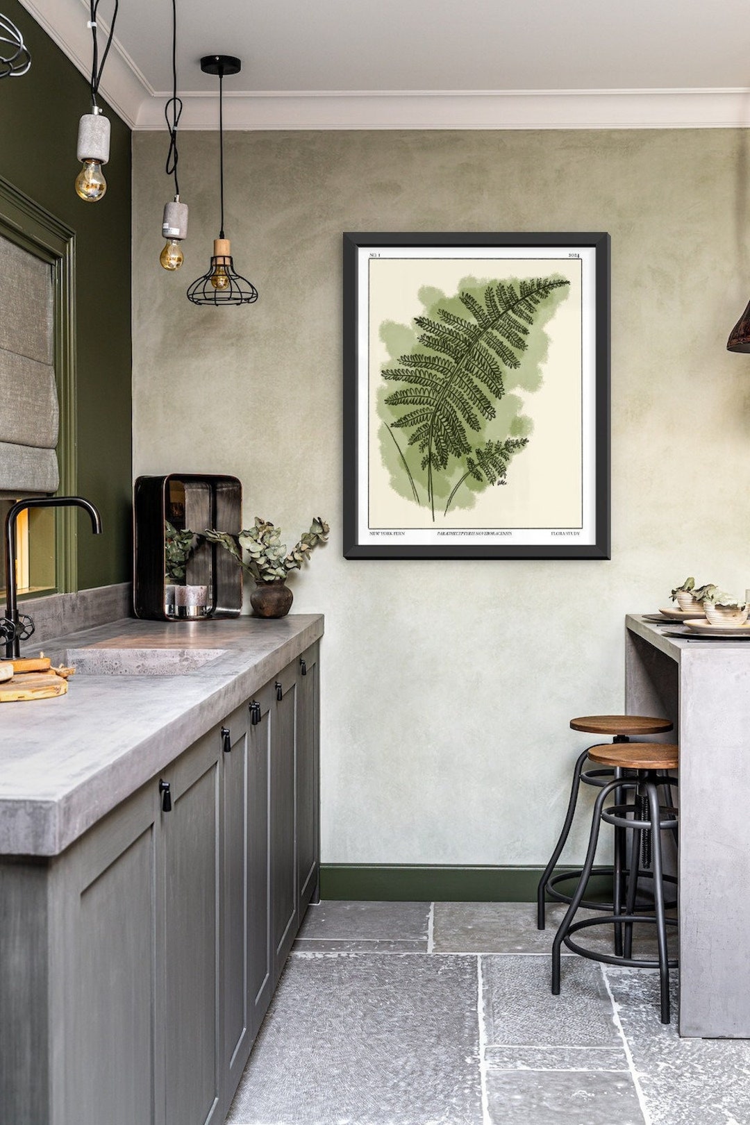 Fern Artwork | Botanical Artwork | Fern Painting | New York Fern ...